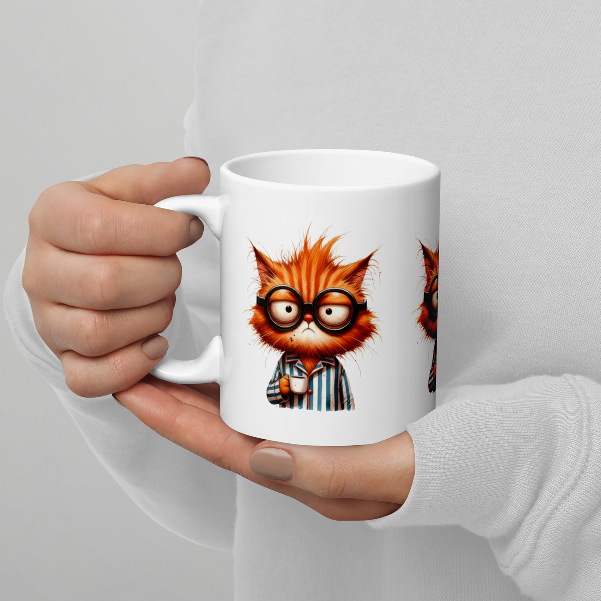 Sleepy Orange Cat Mug – Bentley Waffles